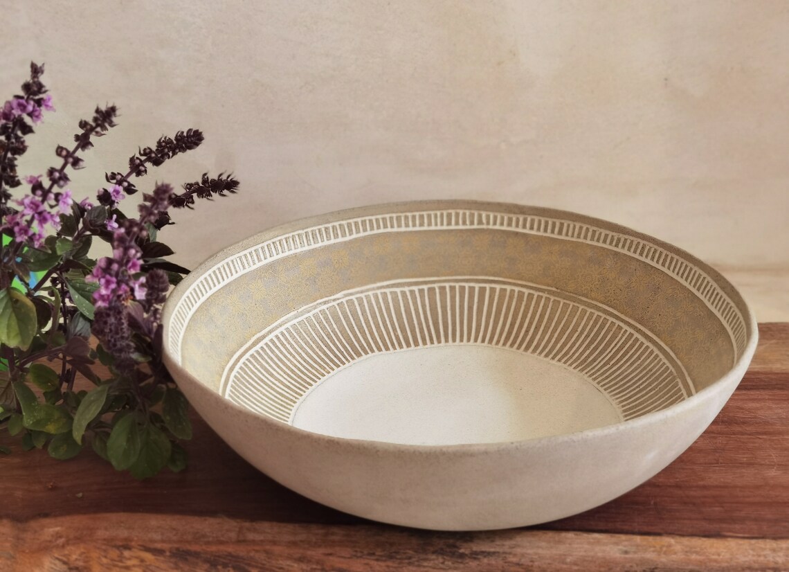 Large Wide and Deep Ceramic Bowl Ceramic Serving Bowl - Etsy