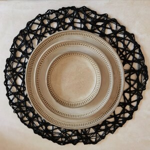 Set of 2 Beige Ceramic Plates | Beige Plates With Engraved Decorations ...