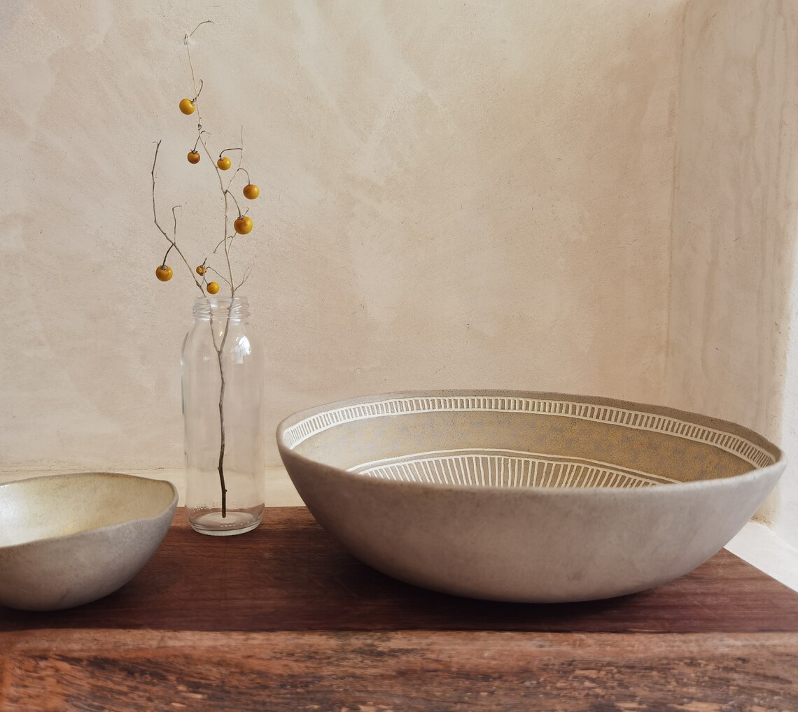 Large Wide and Deep Ceramic Bowl Ceramic Serving Bowl - Etsy