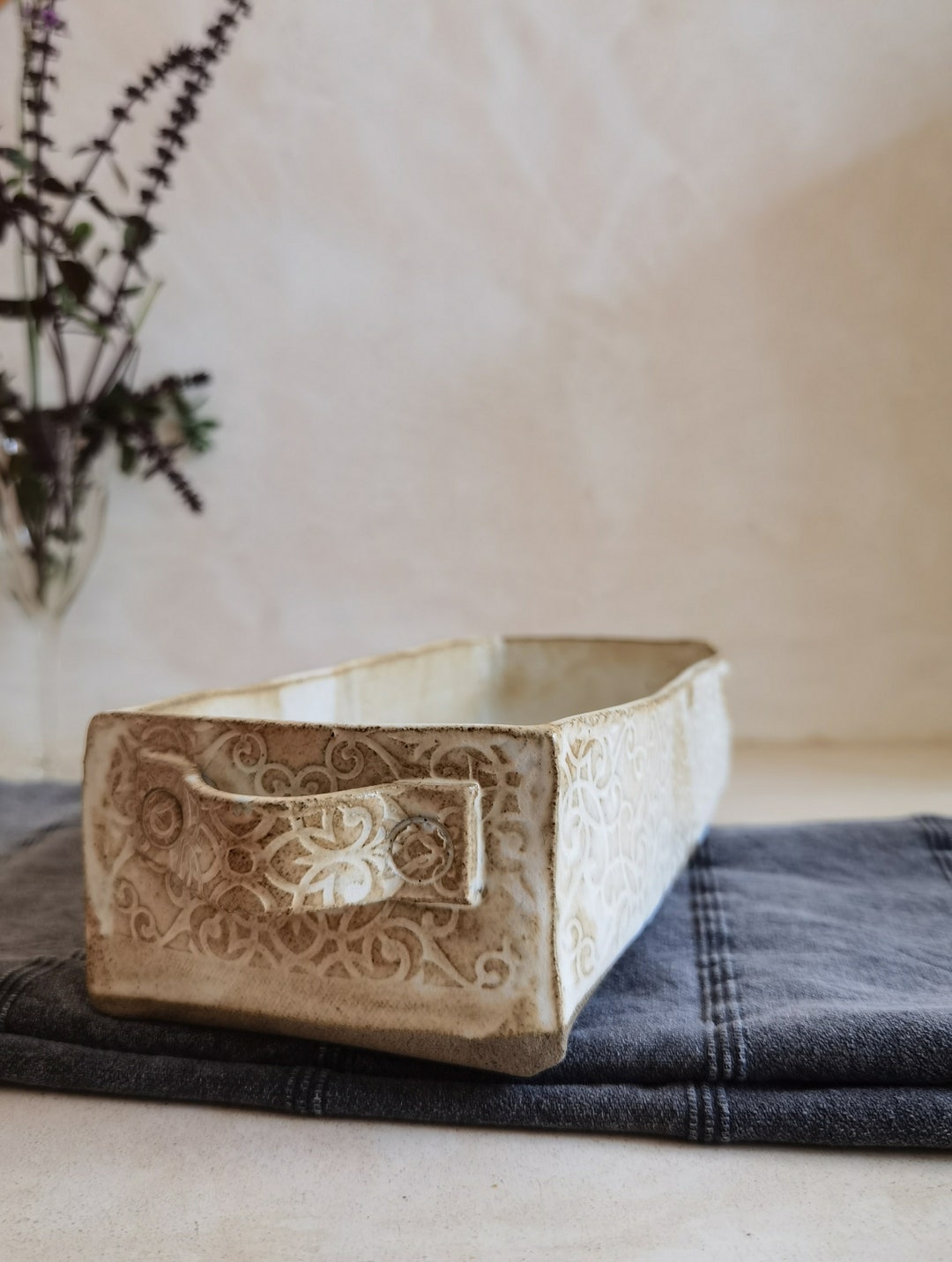 Ceramic Baking Dish, Pottery Cookware, Handmade Pottery, White Baking ...