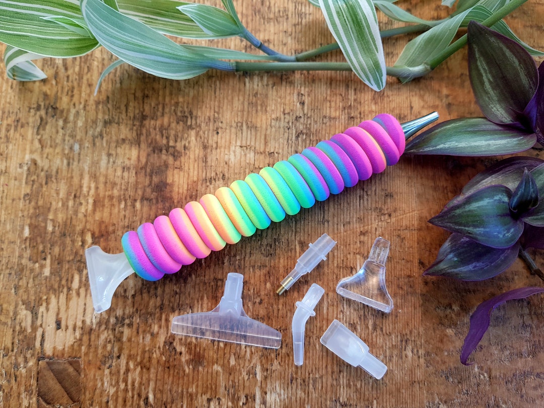 Dimond Painting Pen Twisted Neon Rainbow Spiral Polymer Clay Handmade ...