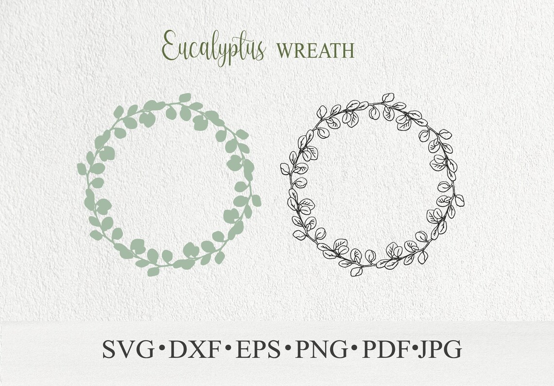 Eucalyptus Frame Svg Cut File Circle Floral Wreath Watercolor - Etsy