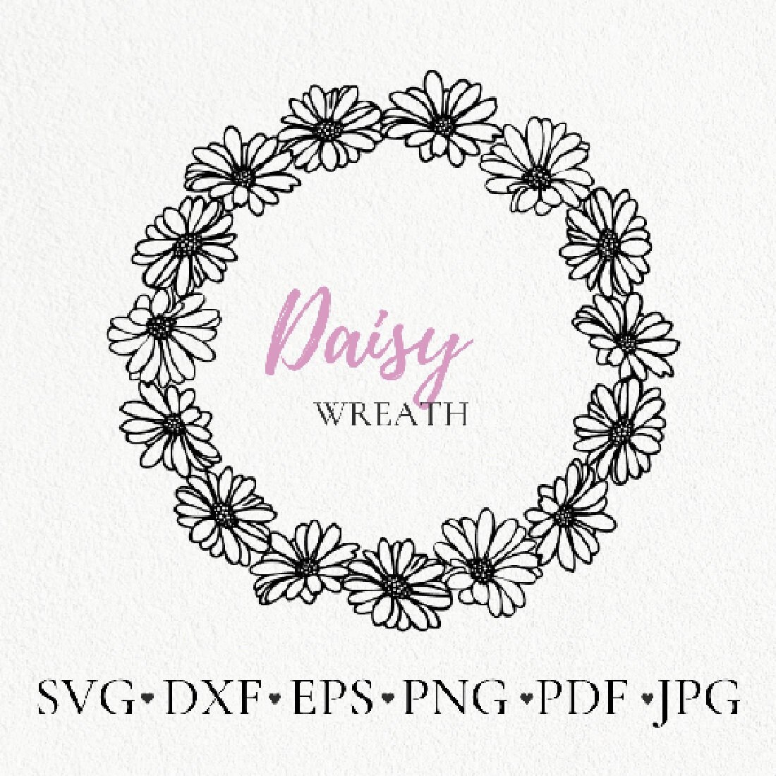 Daisy Frame Svg File for Cut Floral Frame Png 300 Dpi for Wedding or ...