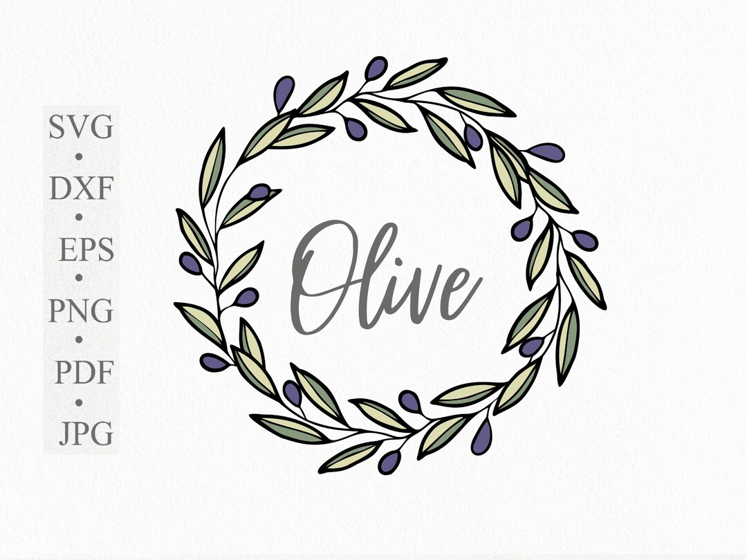 Olives Leaves Floral Color Frame Svg File for Cutting Greenery Frame ...
