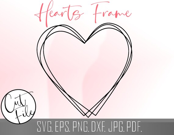 Heart's Frame Svg for Cut Frame Png 300 Dpi Wedding Clip - Etsy