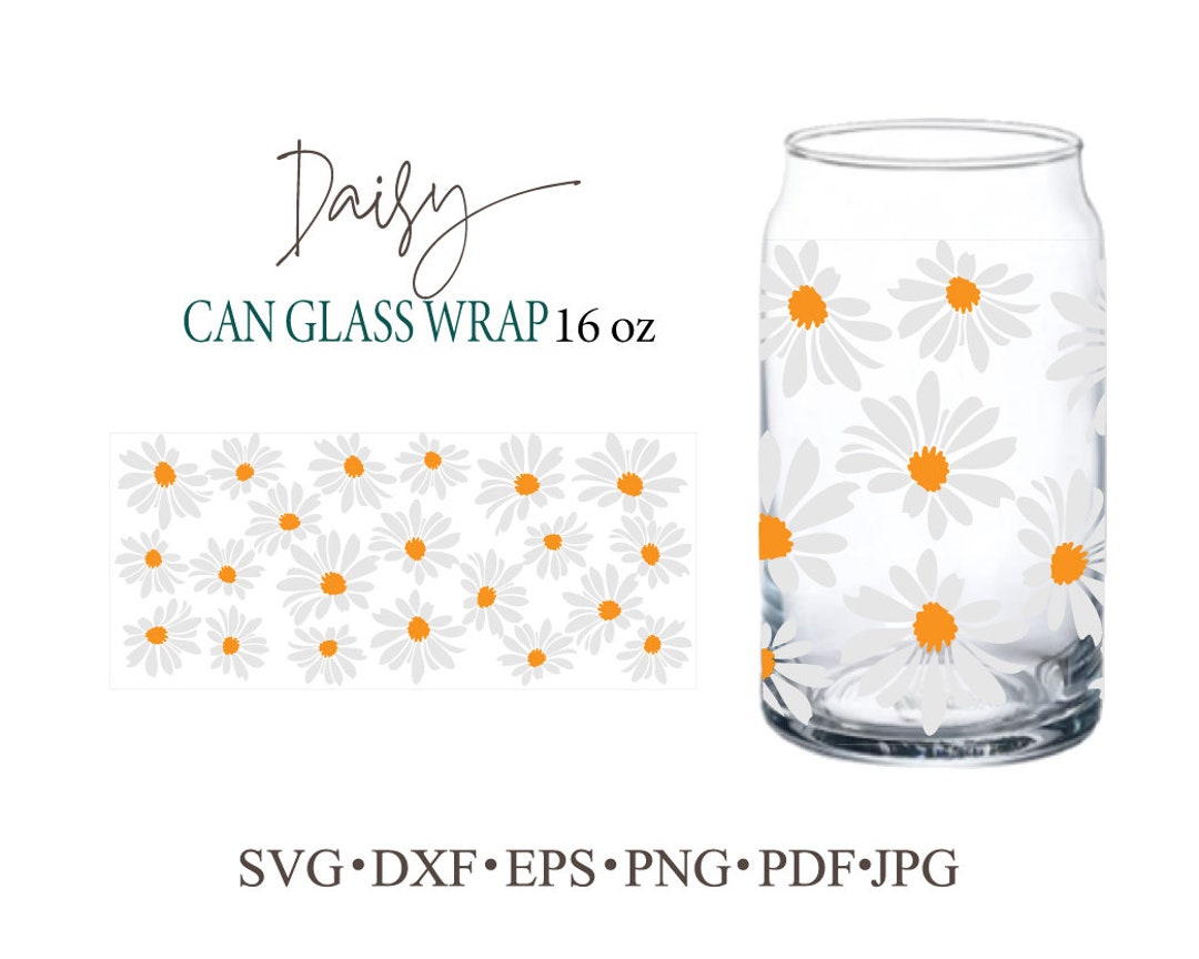 Daisy Libbey 16oz Can Glass Svg Coffee Glass Can Svg Png Dxf Cut File