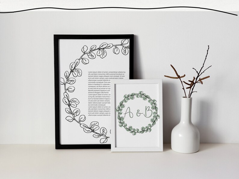 Eucalyptus Frame Svg Cut File Circle Floral Wreath Watercolor - Etsy