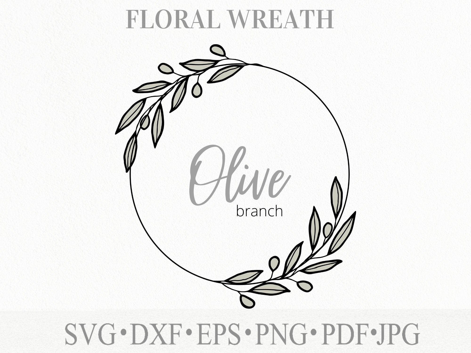 Olives Branches Floral Frame Svg File for Cutting Greenery Frame Png ...