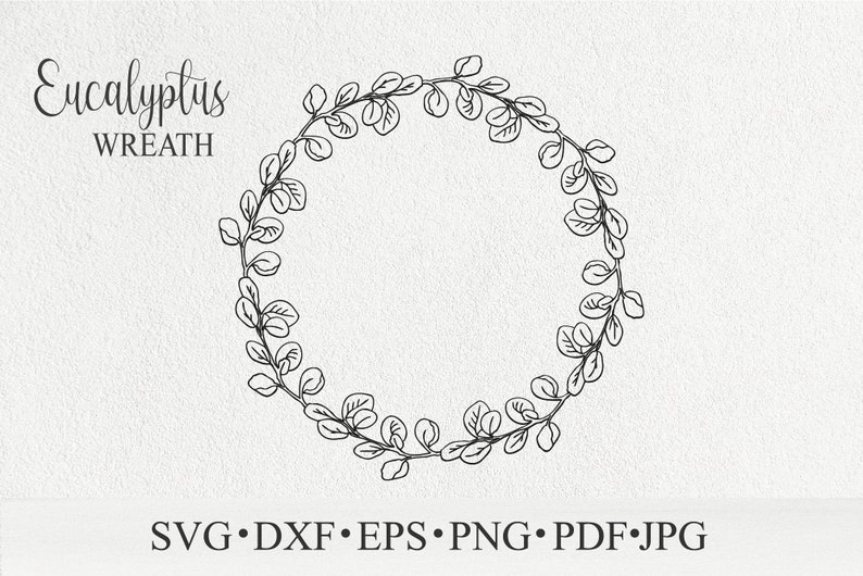 Eucalyptus Frame Svg Cut File Circle Floral Wreath Watercolor - Etsy