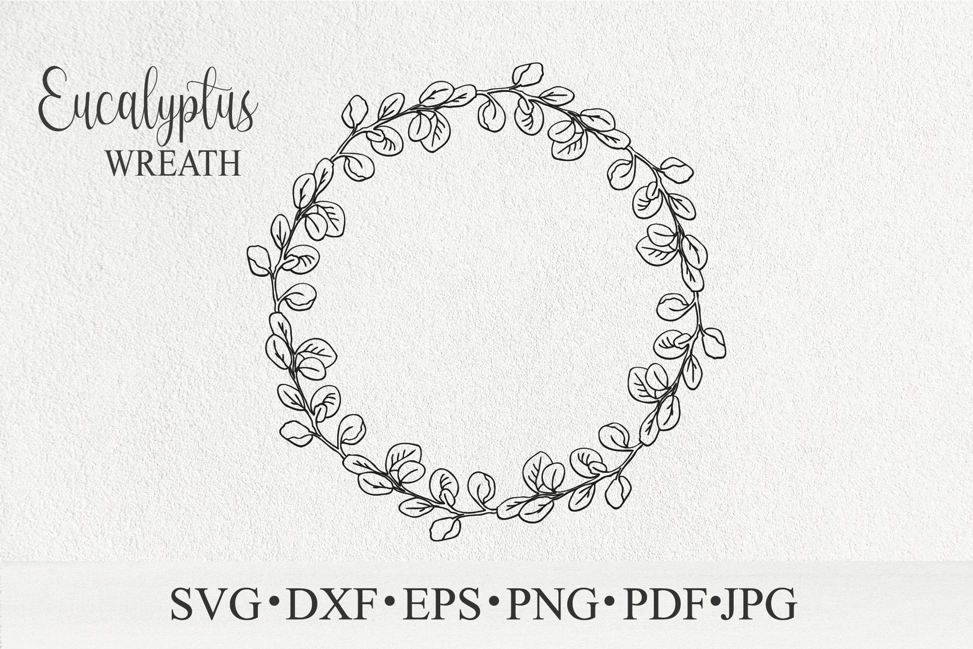 Eucalyptus Frame Svg Cut File Circle Floral Wreath Watercolor Frame Png ...