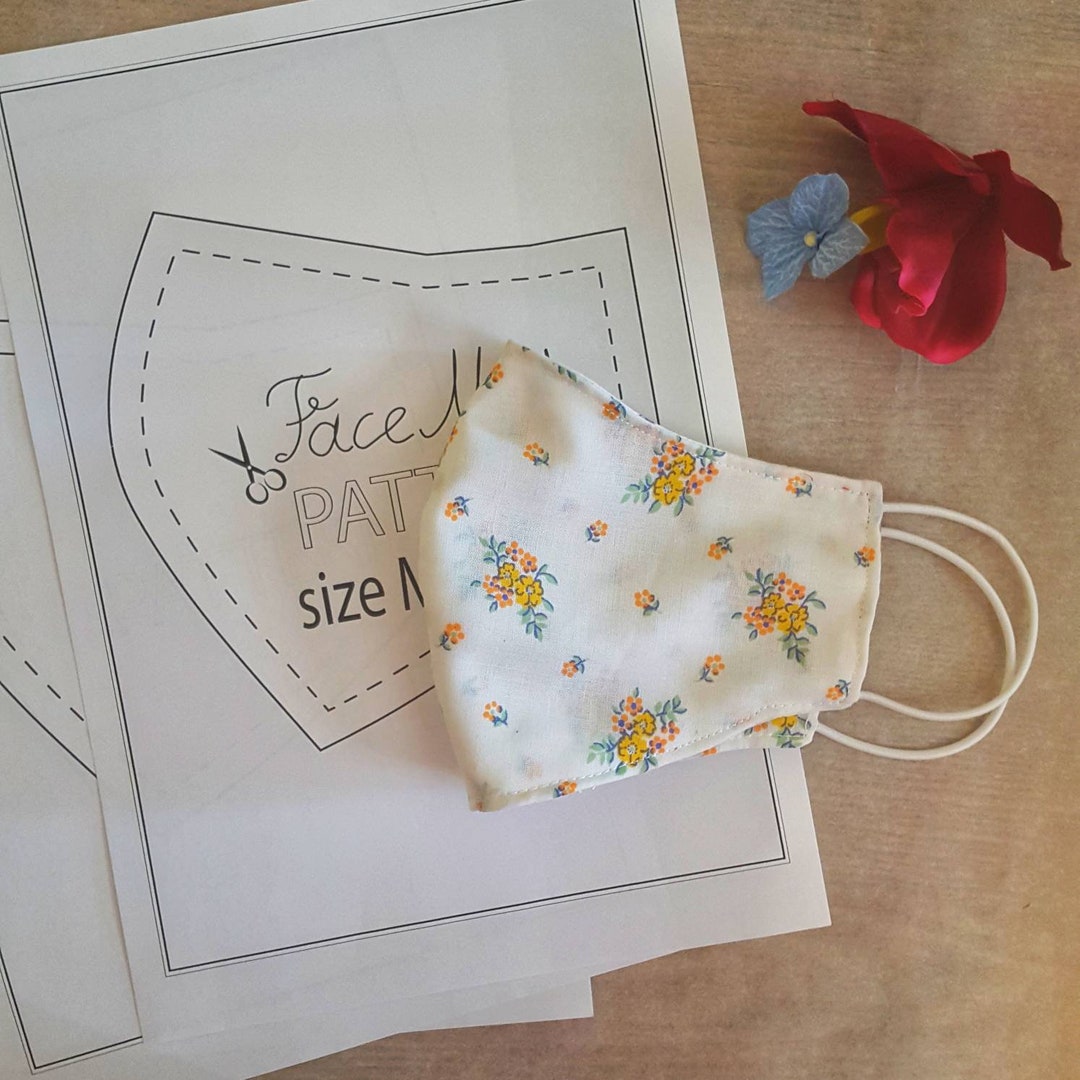 Face Mask Pattern PDF File Sizes S M L Covid 2020 3d Face Mask Pattern ...