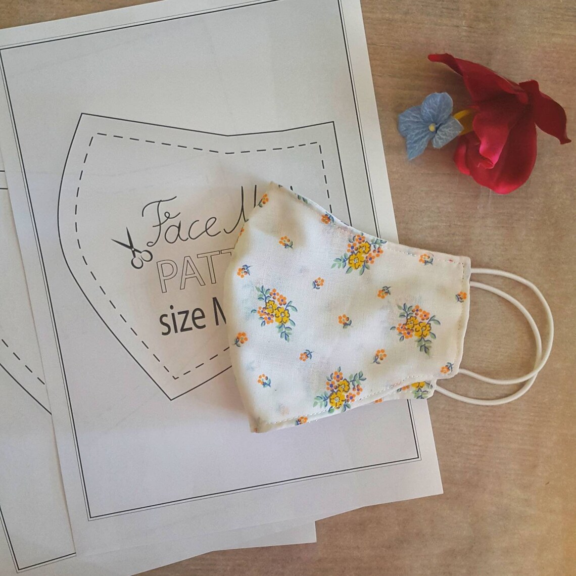 Face Mask Pattern PDF File Sizes S M L Covid 2020 3d Face Mask Pattern ...