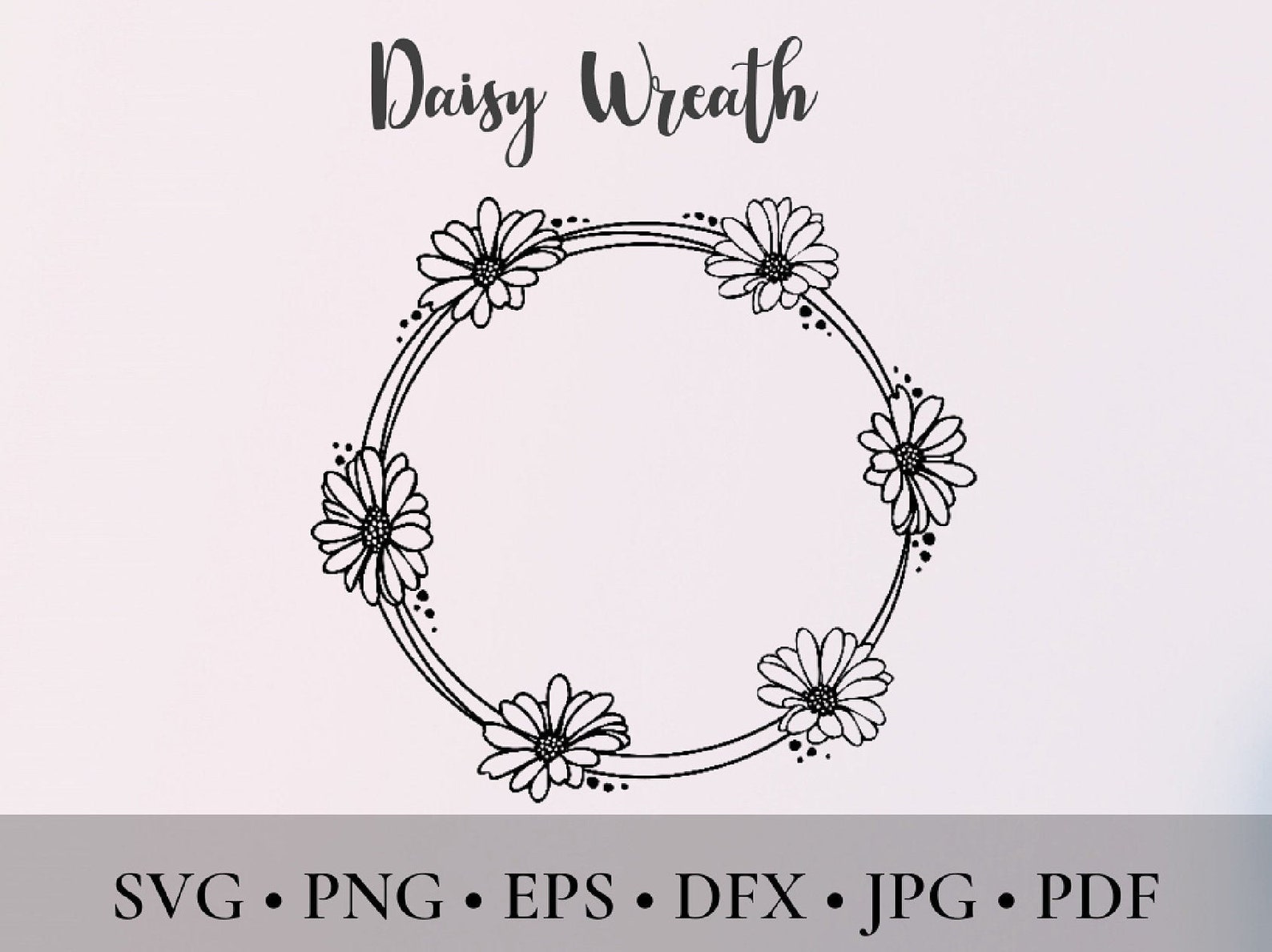 Daisy Frame Svg File for Cut Floral Frame Png 300 Dpi for Wedding or ...