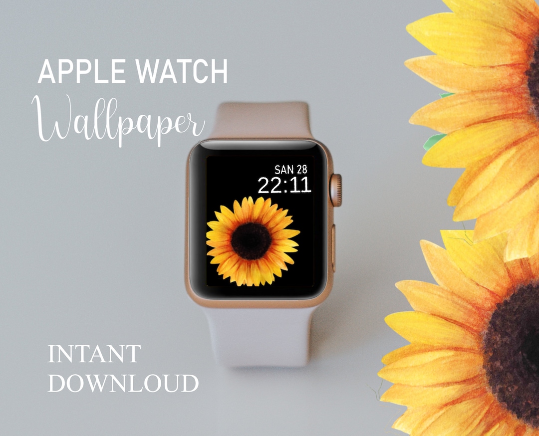 Sunflower Apple Watch Wallpaper With Watercolor Flower Apple Watch ...