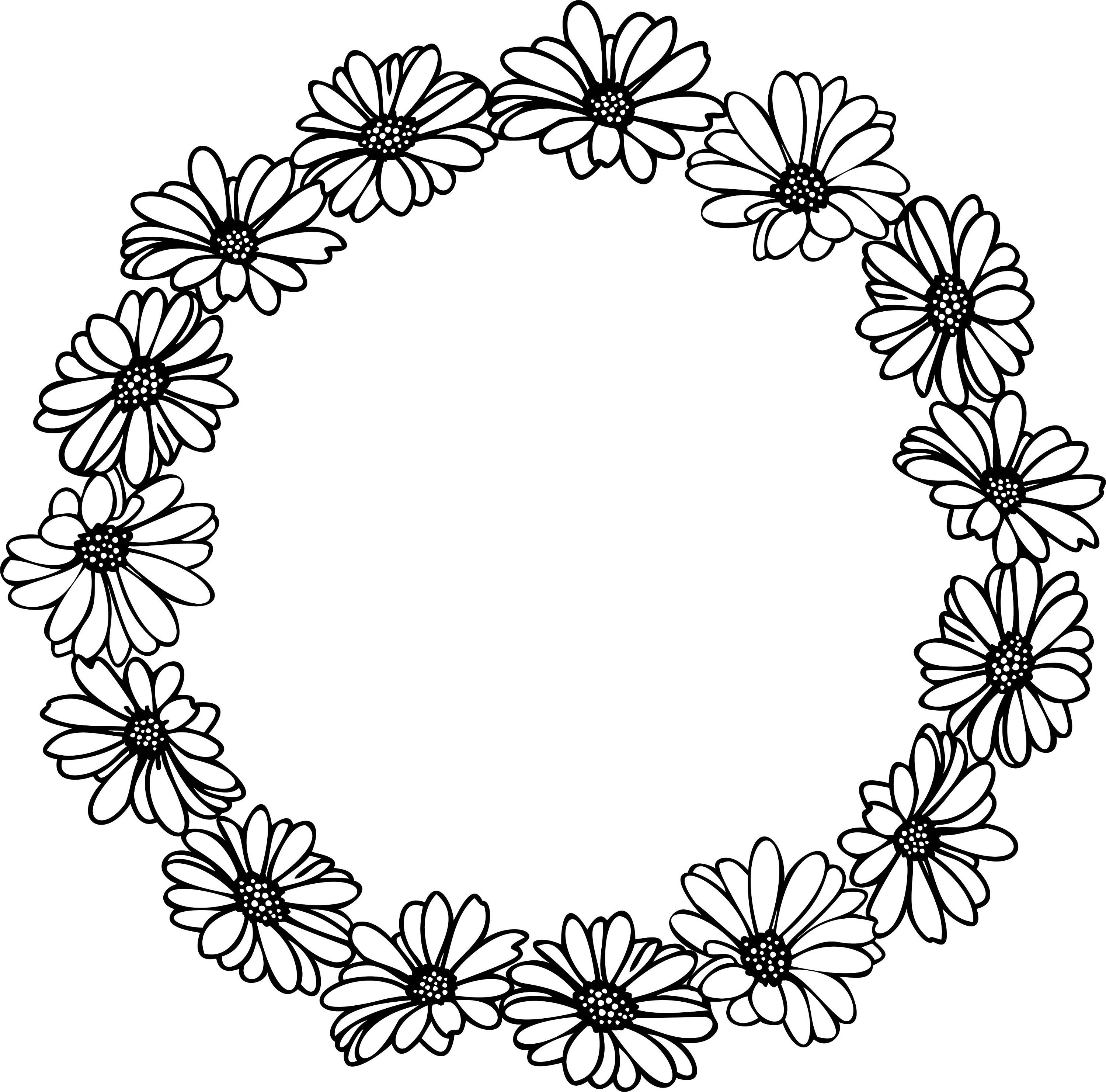 Daisy Frame Svg File for Cut Floral Frame Png 300 Dpi for Wedding or ...