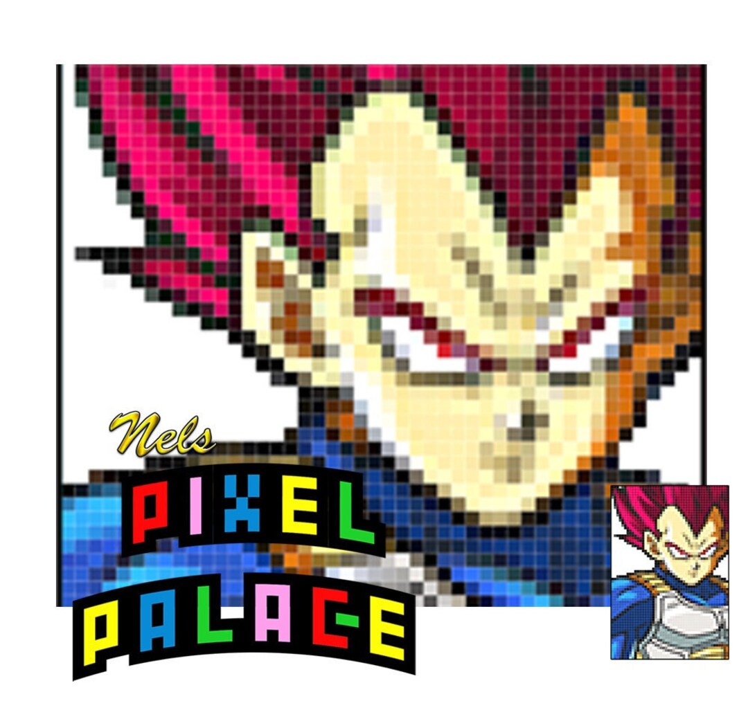 SSG Vegeta Perler/fuse Bead Template Color Guide - Etsy