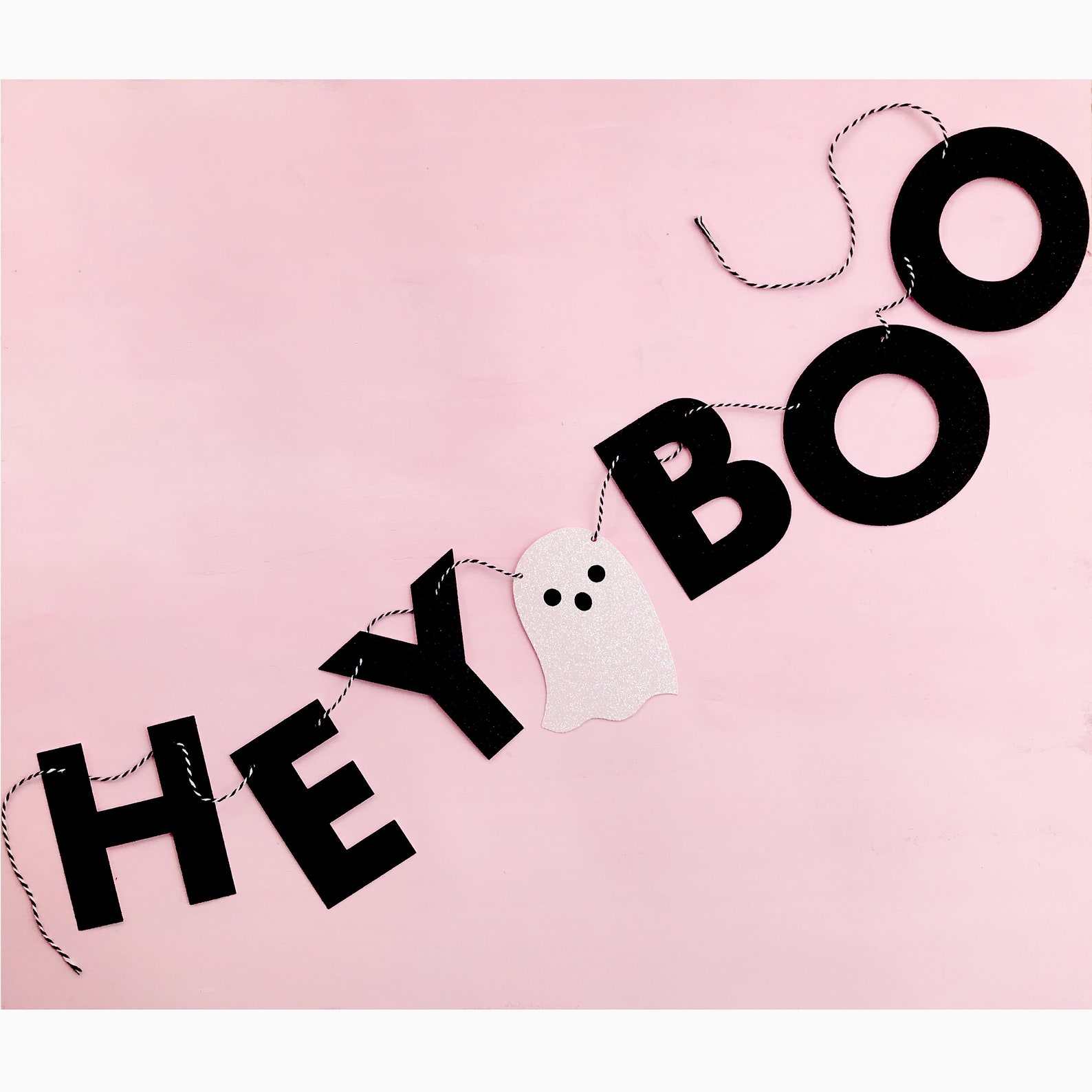 Hey Boo Banner Halloween Glitter Garland Halloween Banner - Etsy