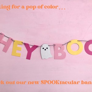 Hey Boo Banner, Halloween Glitter Garland, Halloween Banner, Halloween ...