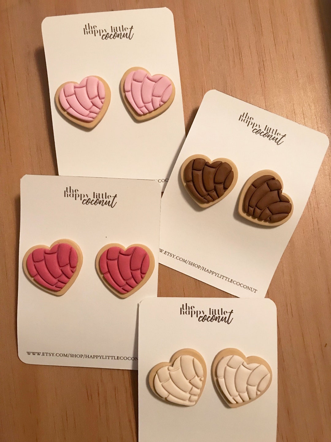 Heart Concha Earrings, Pan Dulce Earrings, Pink Concha, Brown Concha ...