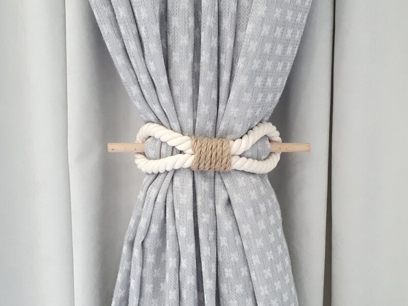 Curtain Tie Backs. White Cotton Rope. Jute Rope. Window - Etsy
