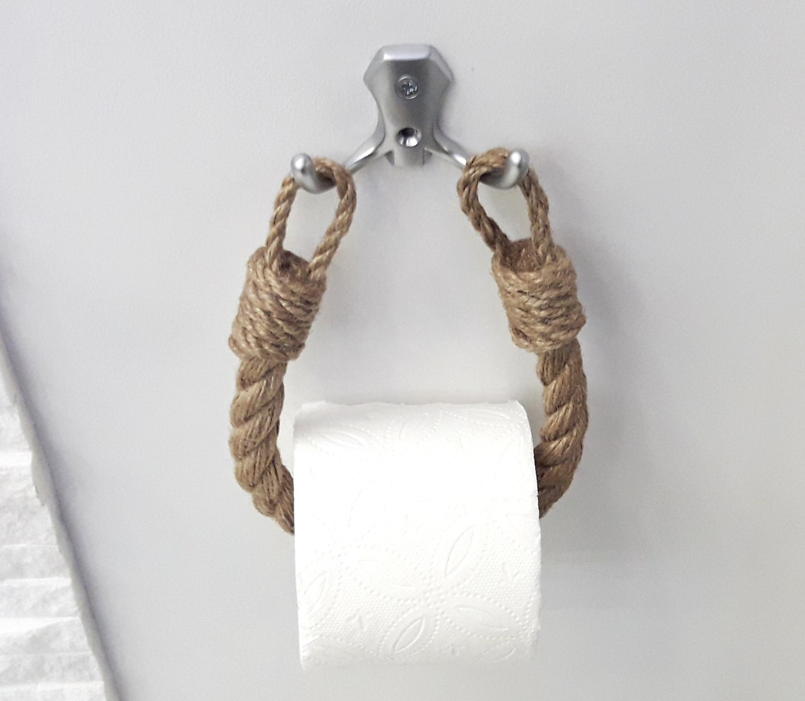 Toilet Paper Holder. Silver Hook. Rustic Decor. Paper | Etsy