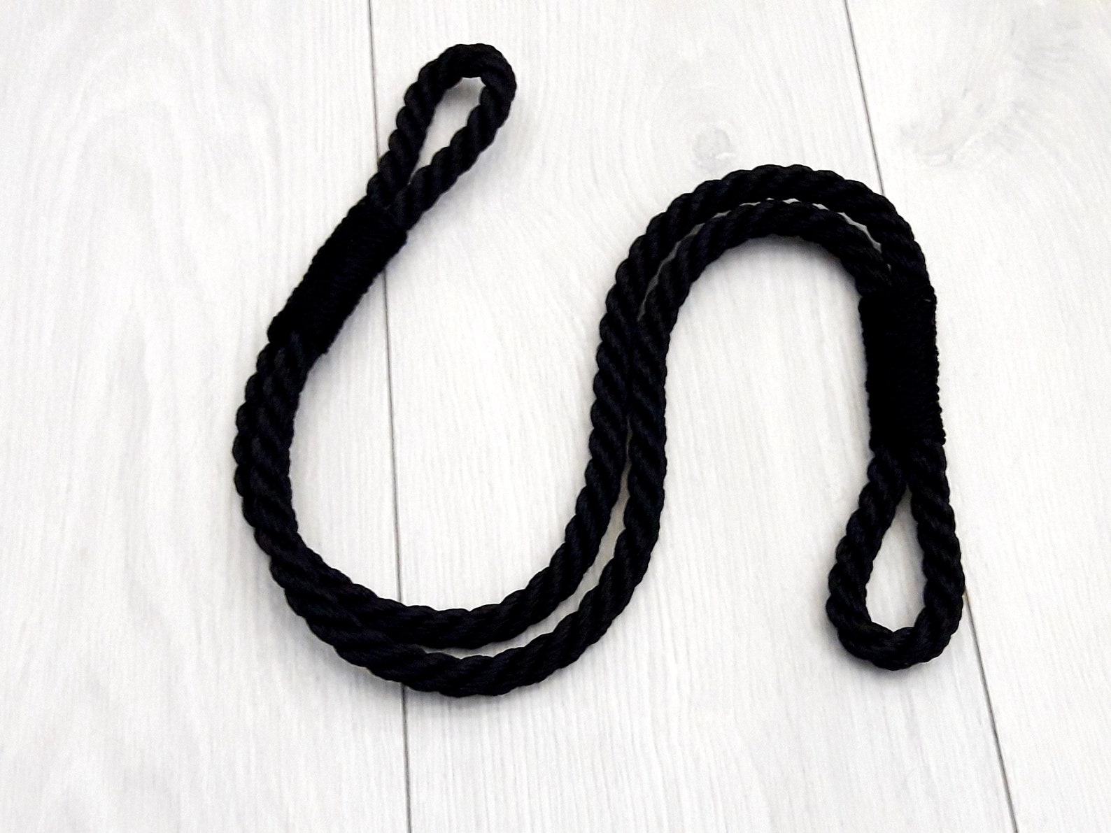 Curtain Tie-back.black Synthetic Rope.holdback Curtain Tieback.nautical ...