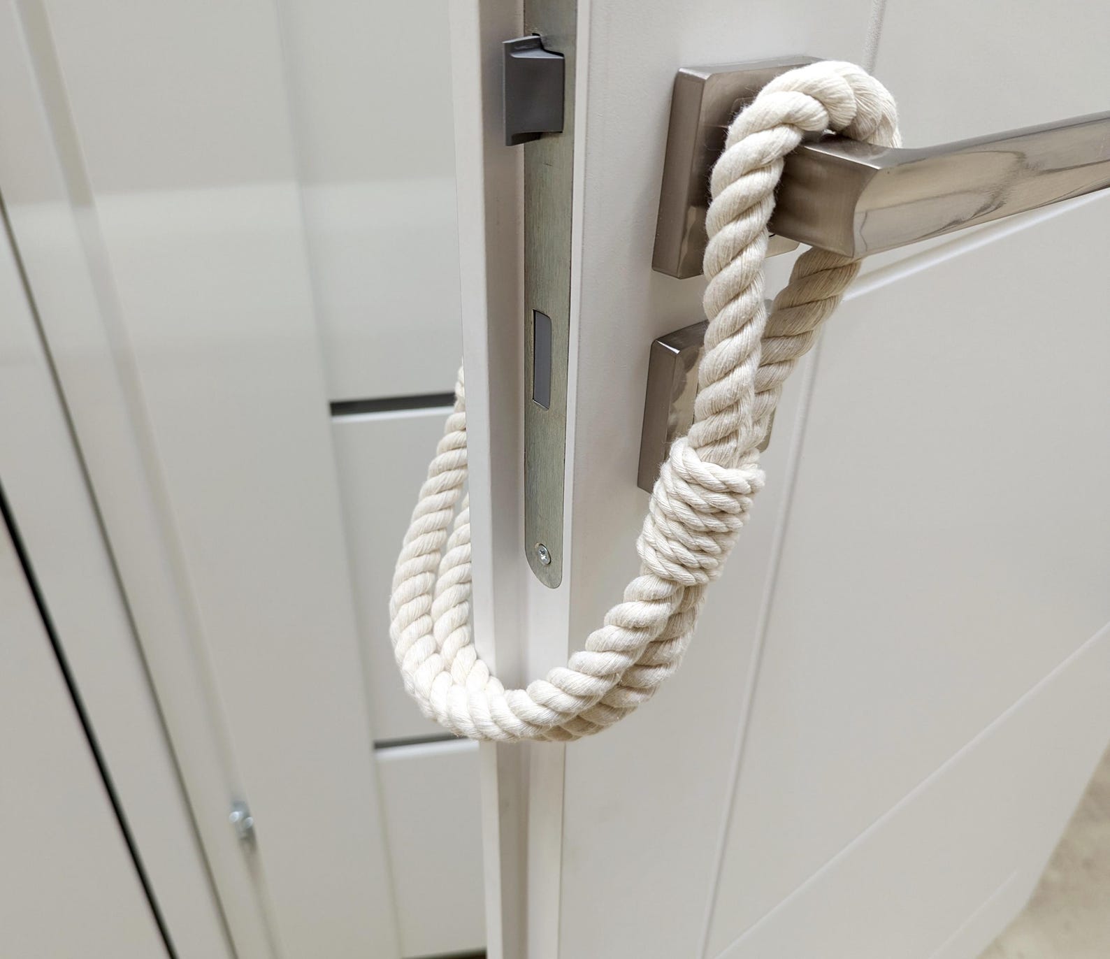 Door Stopper. Made of White Cotton Rope. Door Protection. - Etsy