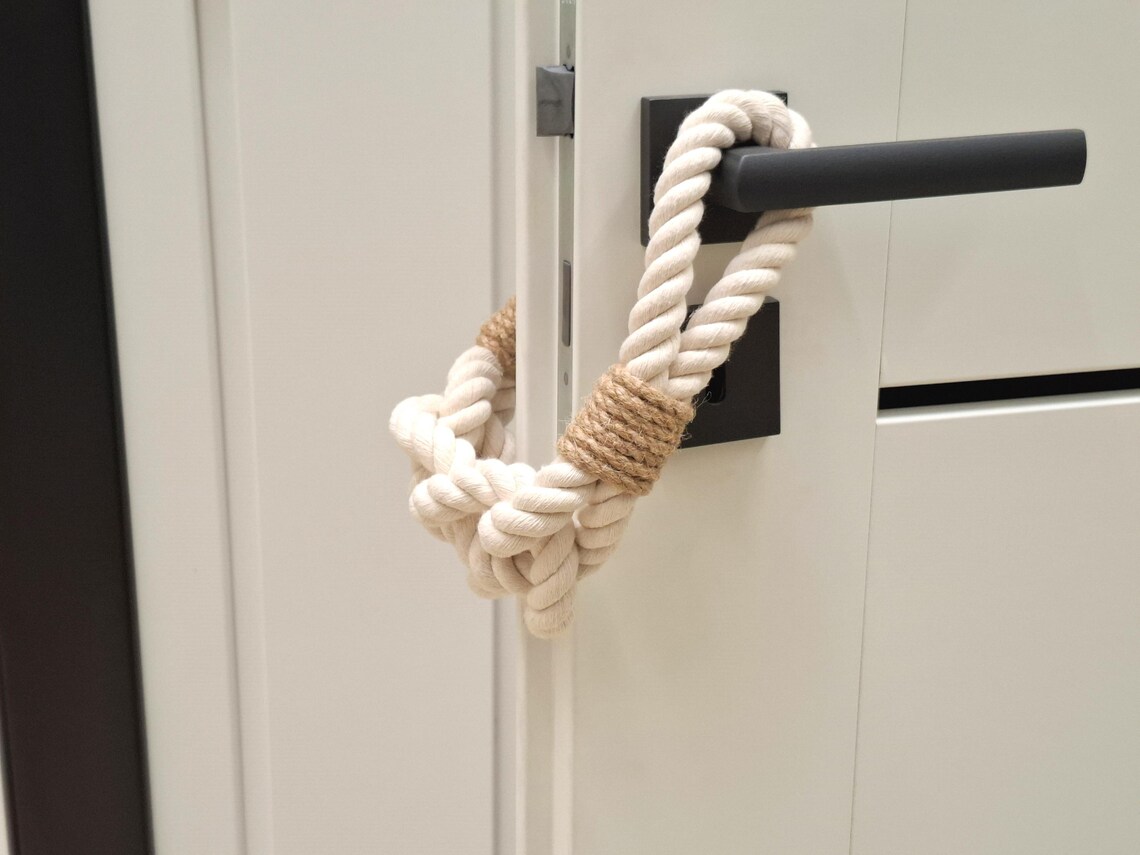 White Cotton Rope Door Stopper: Decorative Knot Design - Etsy