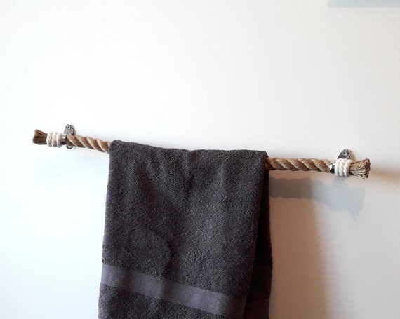 Jute Rope Towel Holder Decor for Bathroom or Kitchen Bath | Etsy