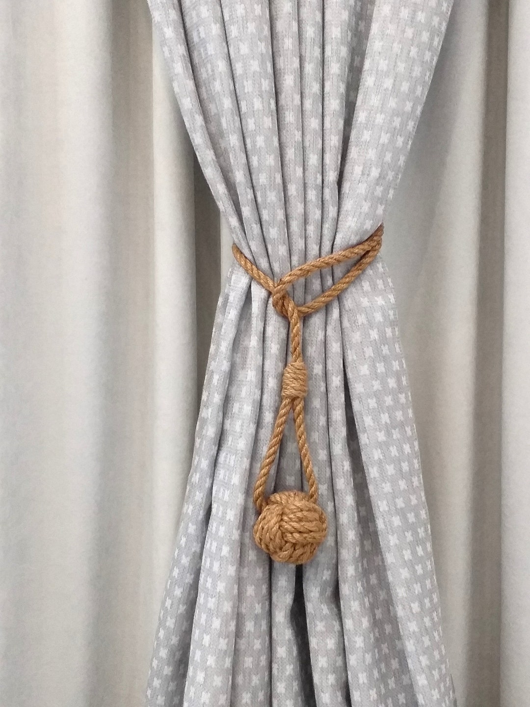 Curtain Tieback. Monkey Fist Knot. Nautical Style. Shabby Chic Home ...