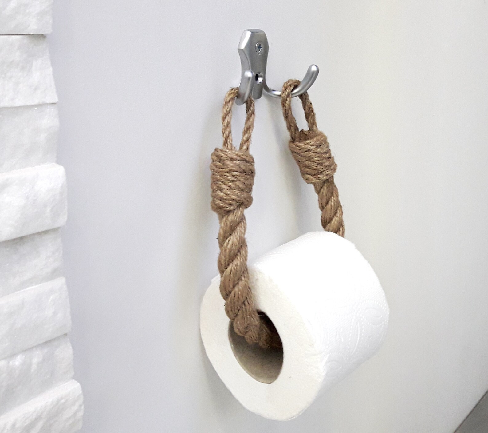 Toilet Paper Holder. Silver Hook. Rustic Decor. Paper | Etsy