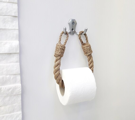 Toilet Paper Holder. Silver Hook. Rustic Decor. Paper | Etsy