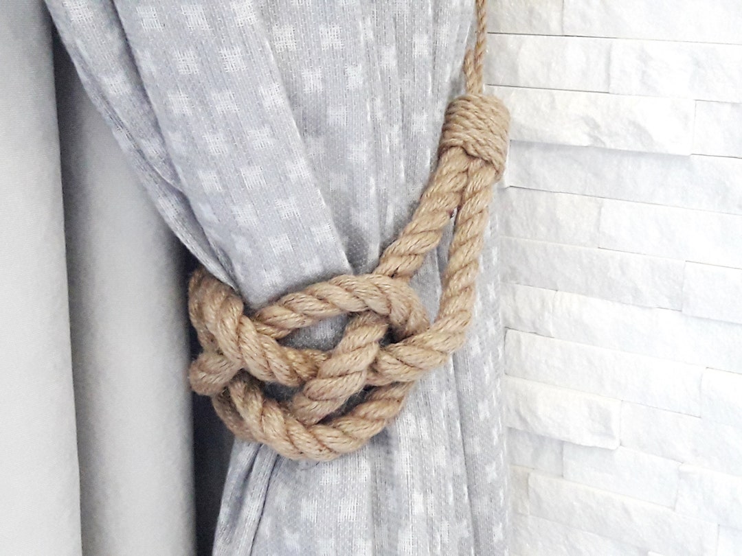 Tie Curtains Jute Rope. Decoration Curtains. Rustic Style. Curtain Tie ...