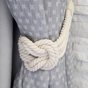 Curtain Tie-back. Double Square Knot . White Coton Rope. - Etsy