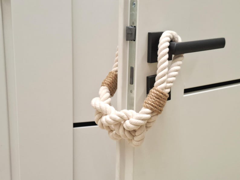 White Cotton Rope Door Stopper: Decorative Knot Design - Etsy