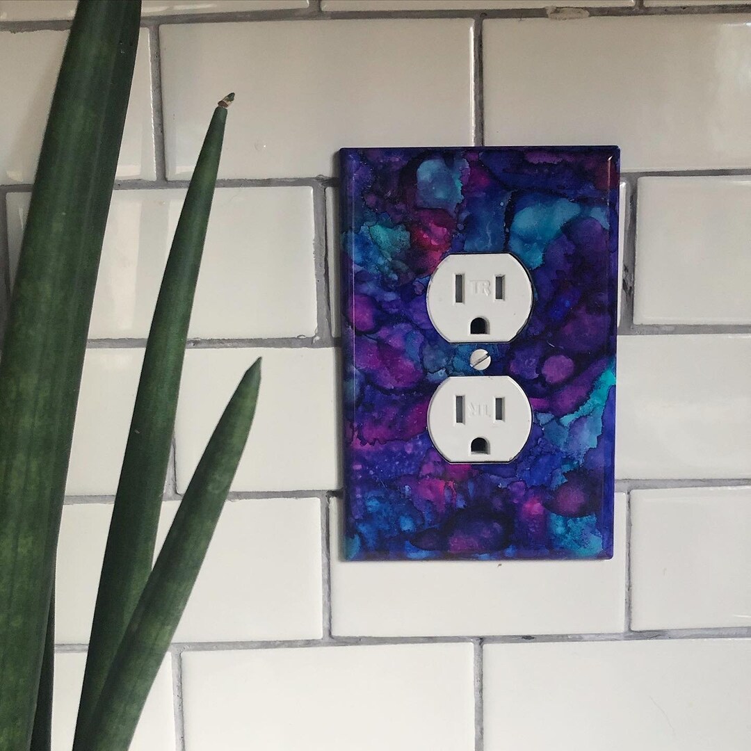 Blue, Light Blue and Purple Outlet Plate Cover - Etsy