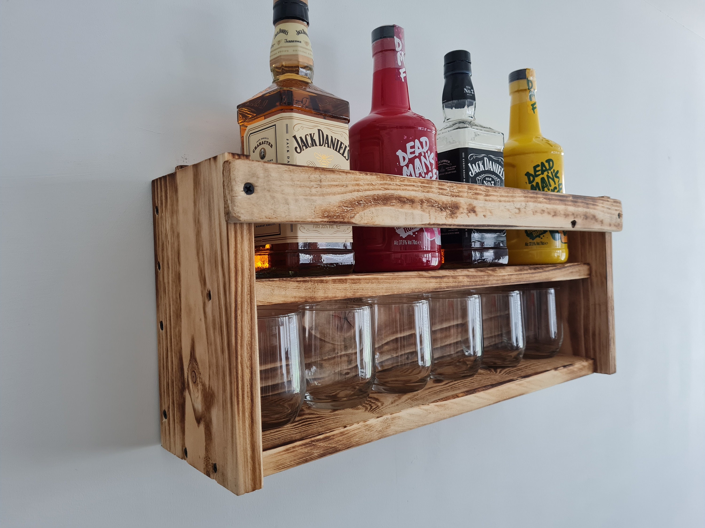 Whiskey / Rum Shelf Wall Mounted Home Bar Reclaimed - Etsy UK