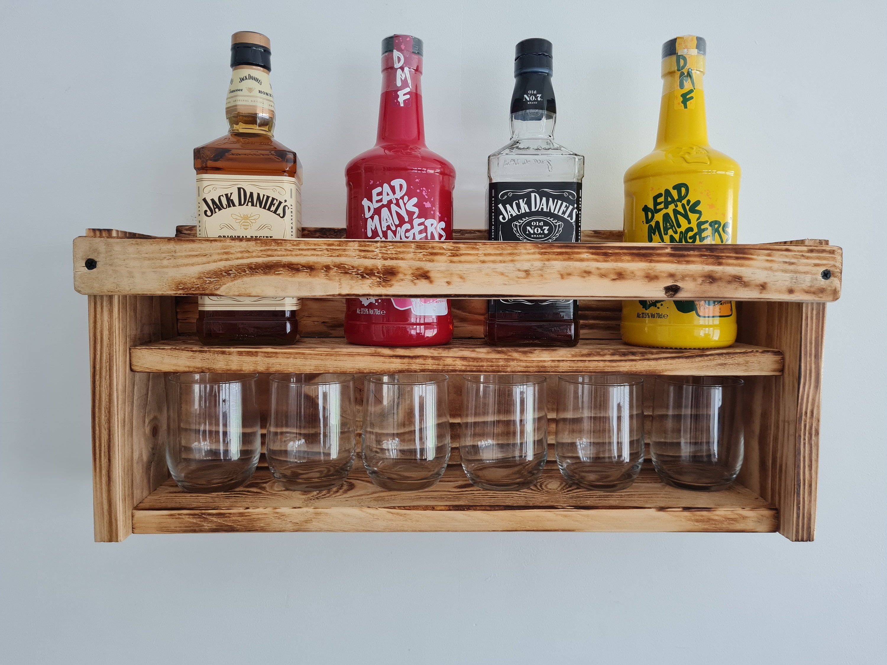Whiskey / Rum Shelf Wall Mounted Home Bar Reclaimed - Etsy UK