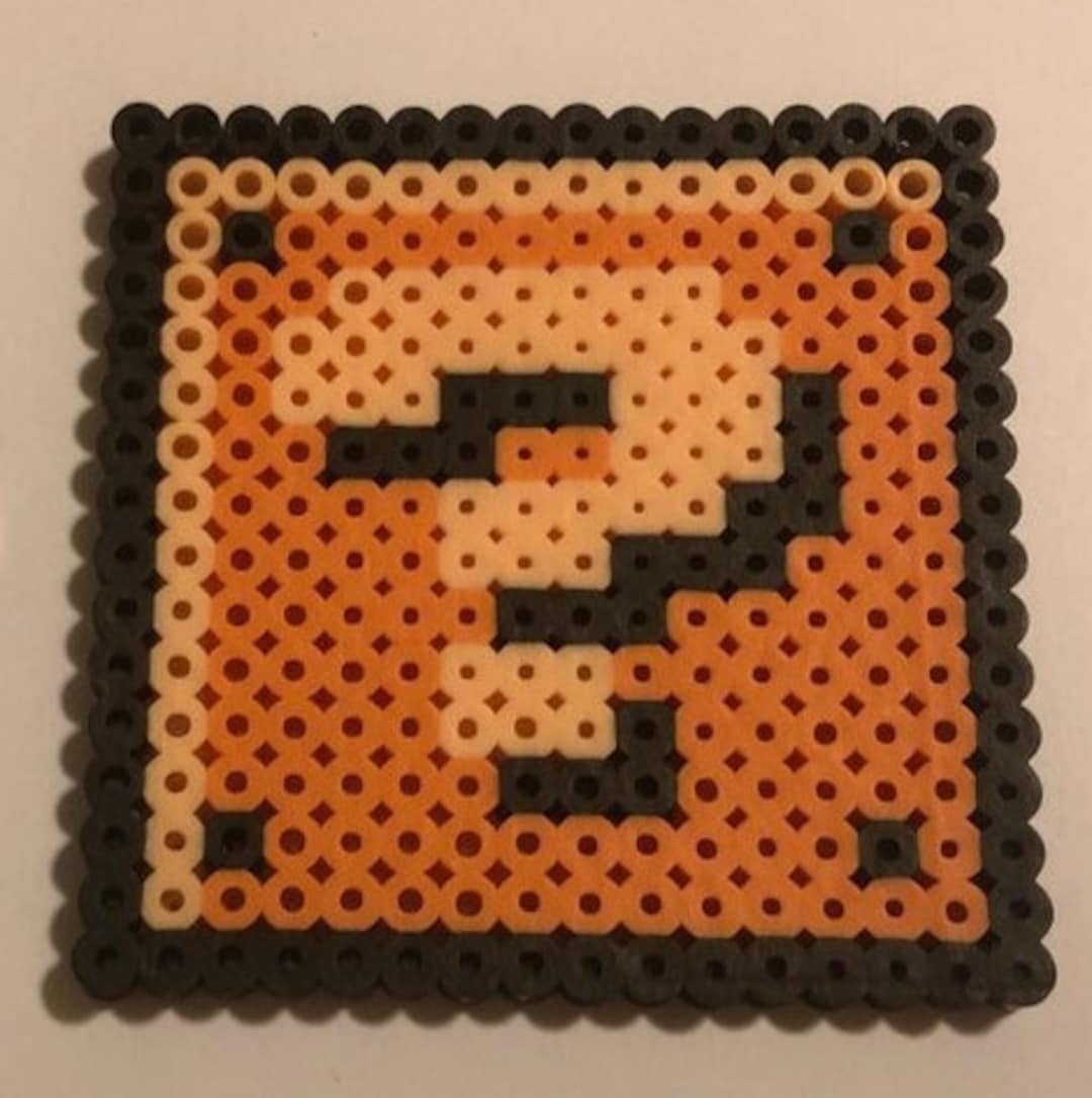 Nintendo Perler Bead 8-bit Pixel Art of a Question Block From Super ...