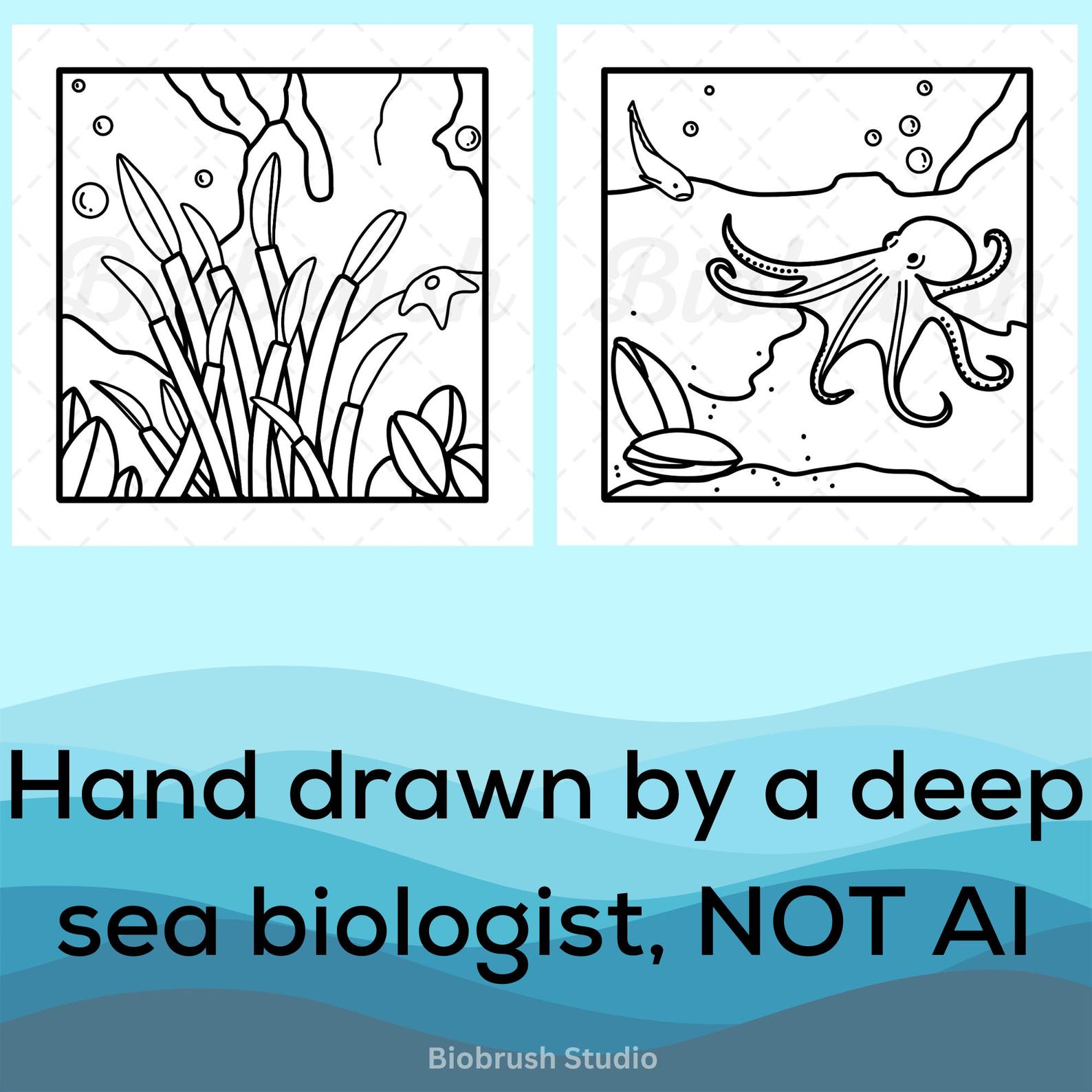 Deep Sea Exploration Colouring Book | Bold Easy Colouring Pages Ocean ...