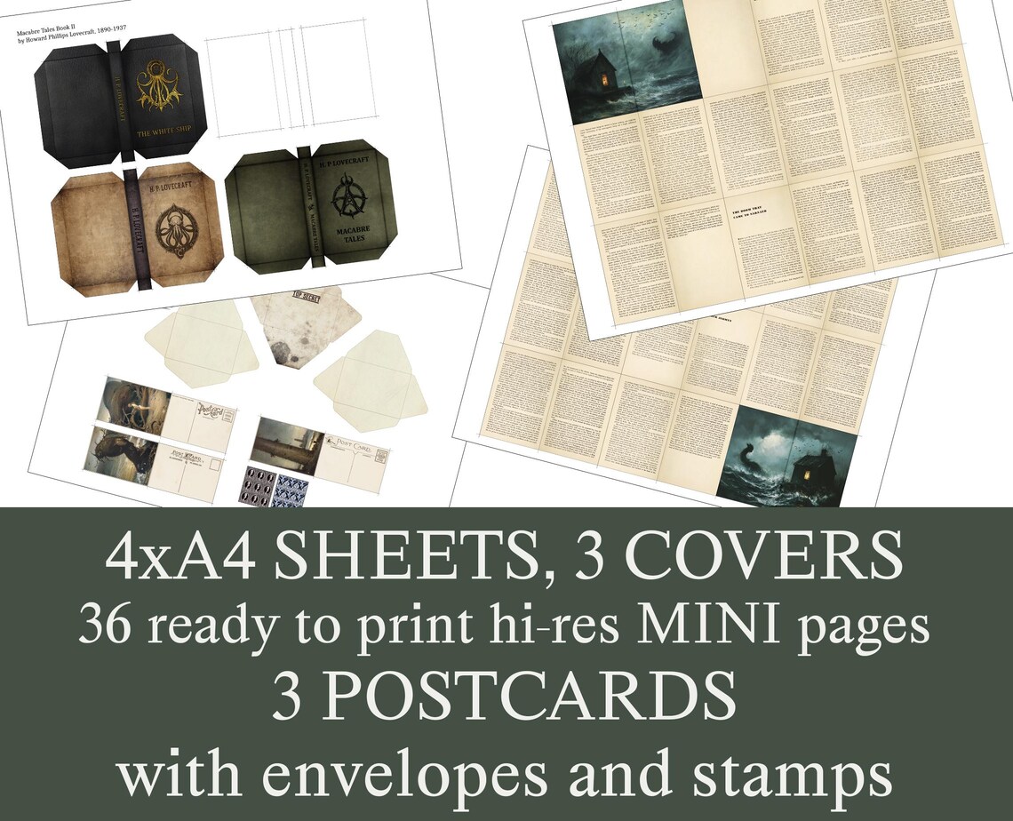 Mini BJD Doll Printable Book Macabre Tales by H.P. Lovecraft, BOOK II ...