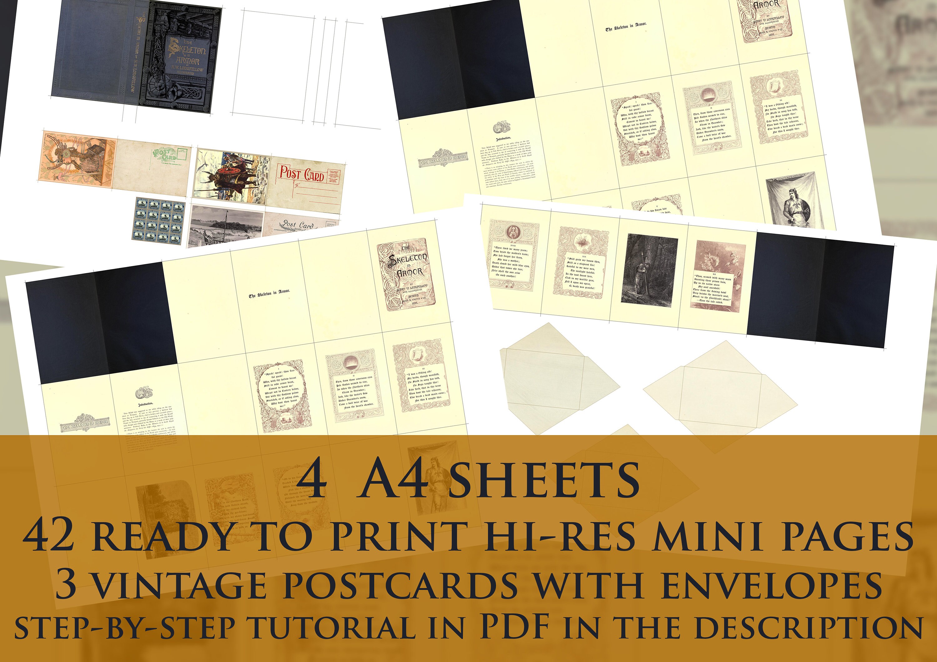 The Skeleton in Armor Mini BJD Doll Book Printable Download, Halloween ...