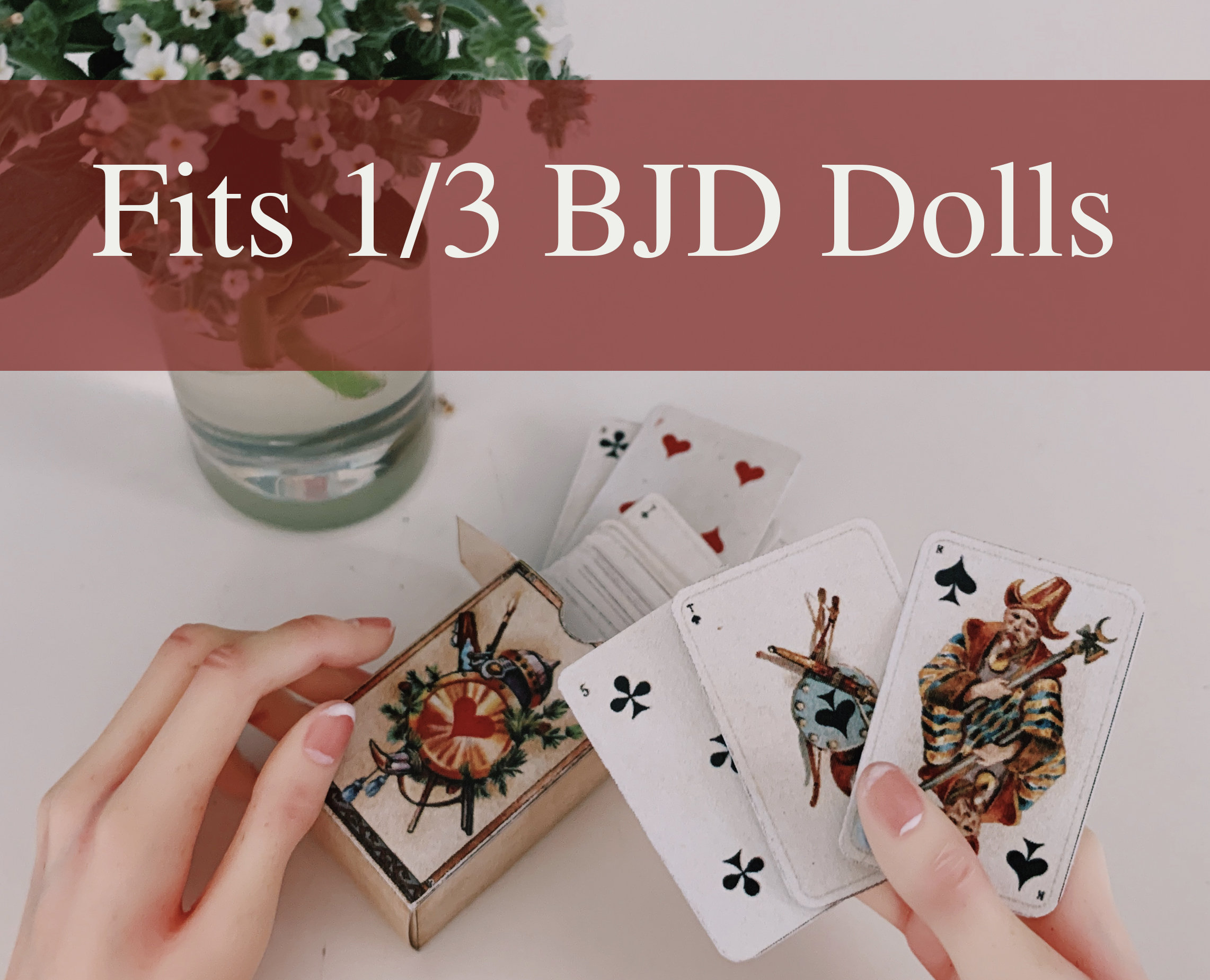 Mini BJD Doll Deck of Playing Cards Digital Download, Dollhouse Props ...