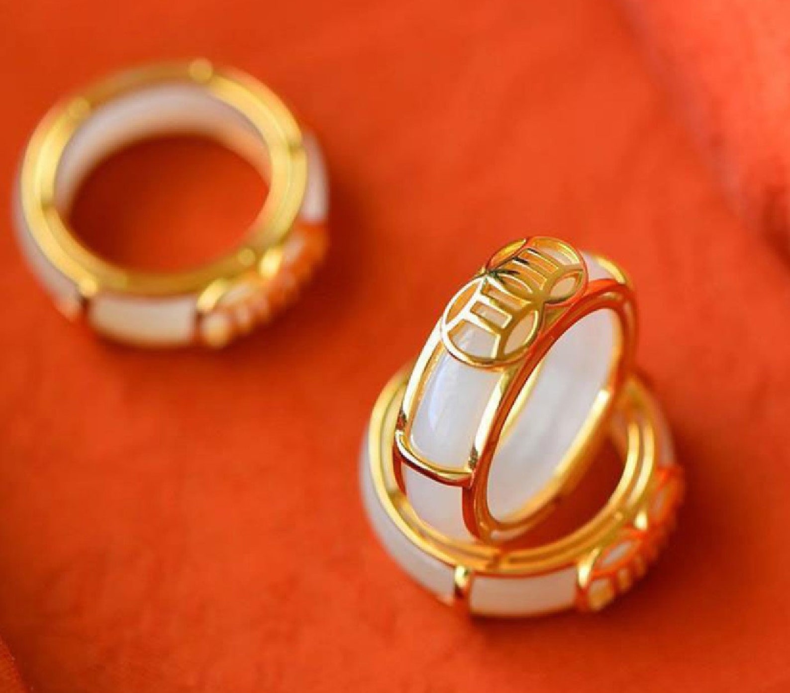 Natural Chinese Jade Ring Gemstone Gold Dainty Ring Solid - Etsy