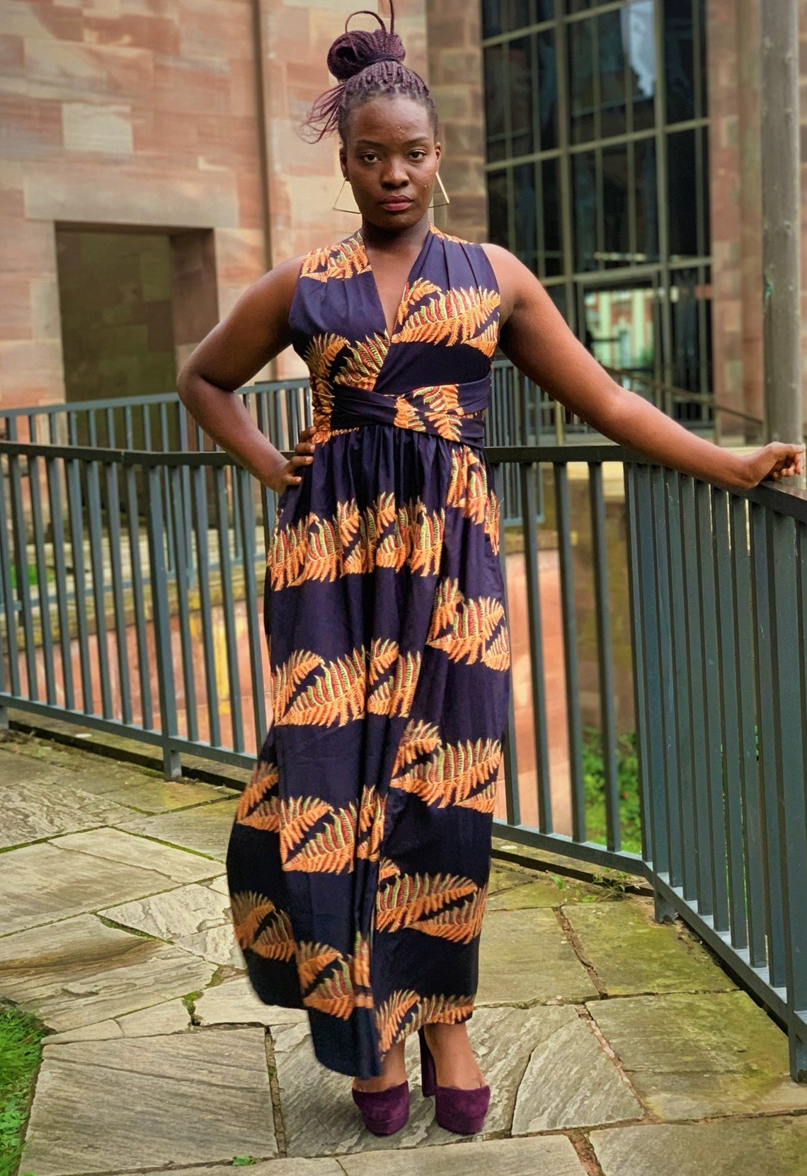 African Print Maxi Dress - Etsy
