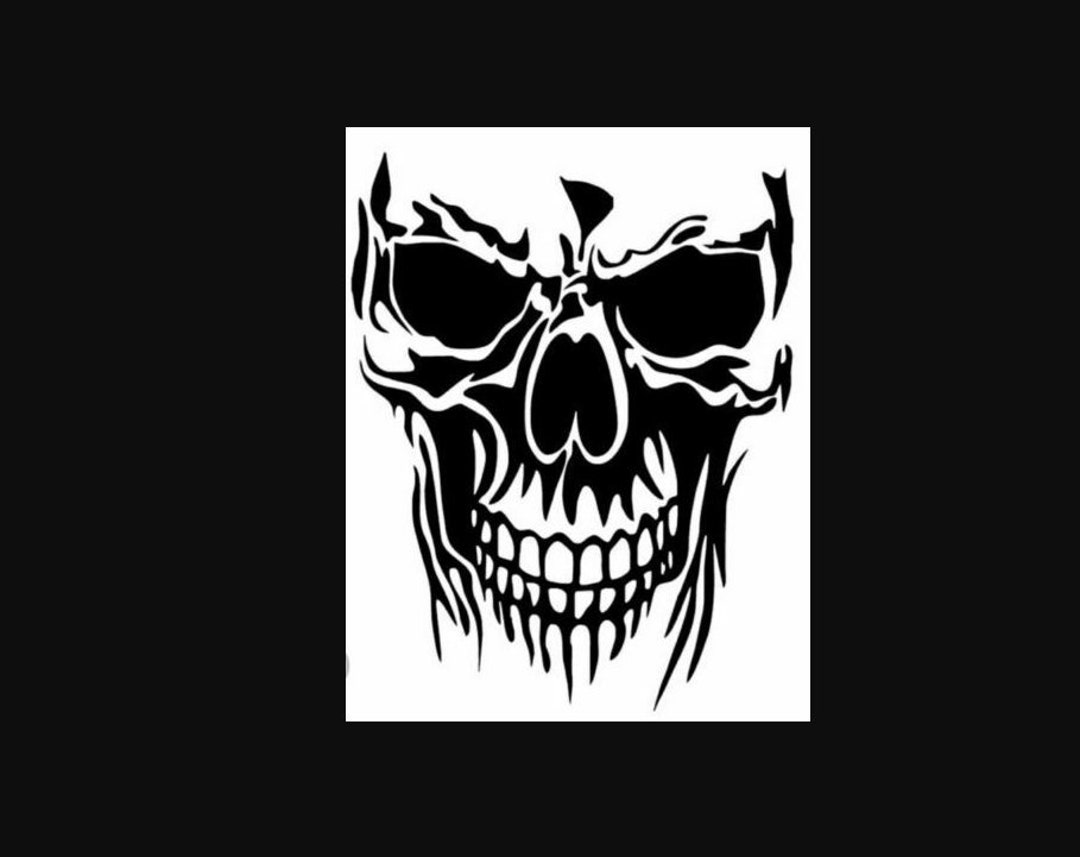 SKULL Vinyl Decal -sticker for Car Truck Motorcycle Bumper Wall Window ...