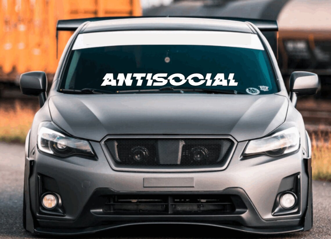 Antisocial / Decal Sticker Windshield Window Body Mirror Glass Laptop ...