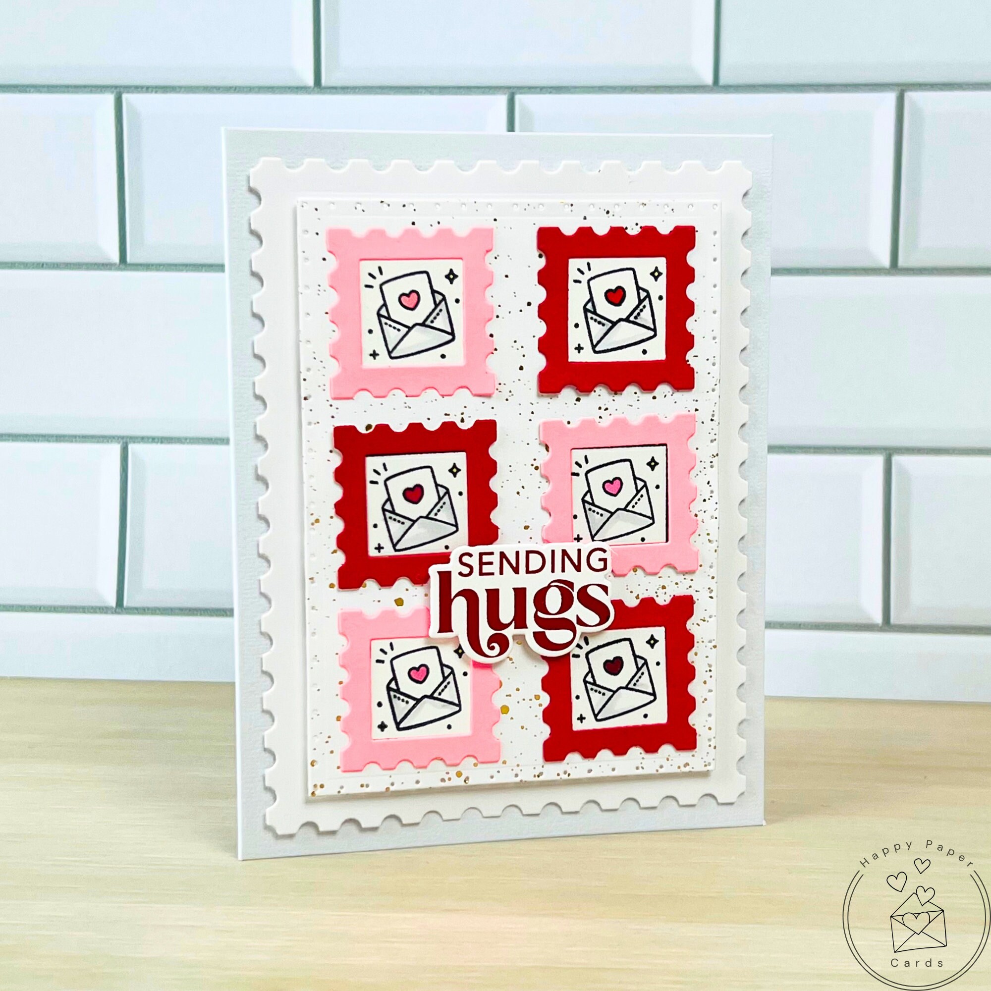 Handmade Love Letter Greeting Card Sending Hugs Sentiment A2 Size Blank ...