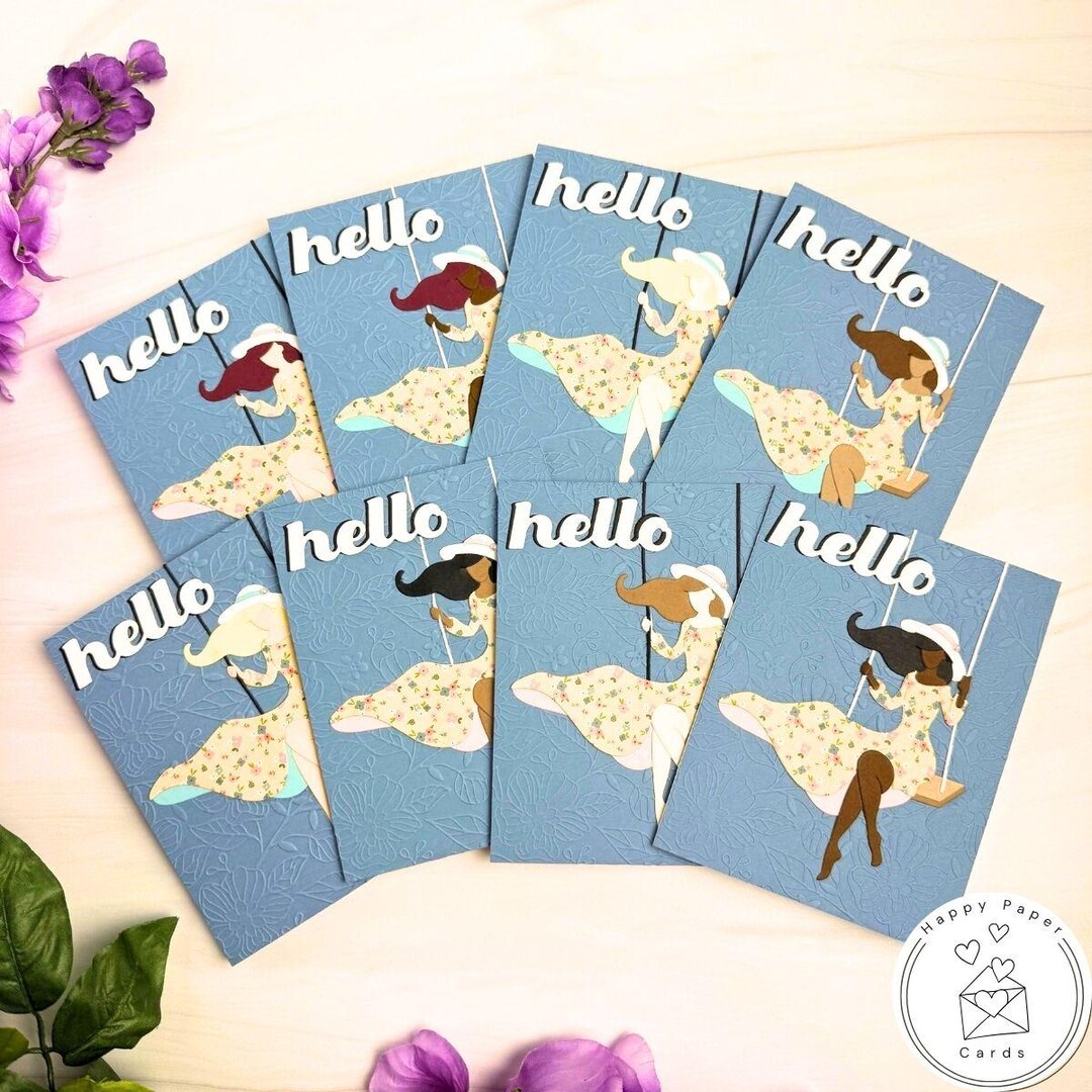 Handmade Hello Greeting Cards | A2 Size | Blank Inside - Etsy
