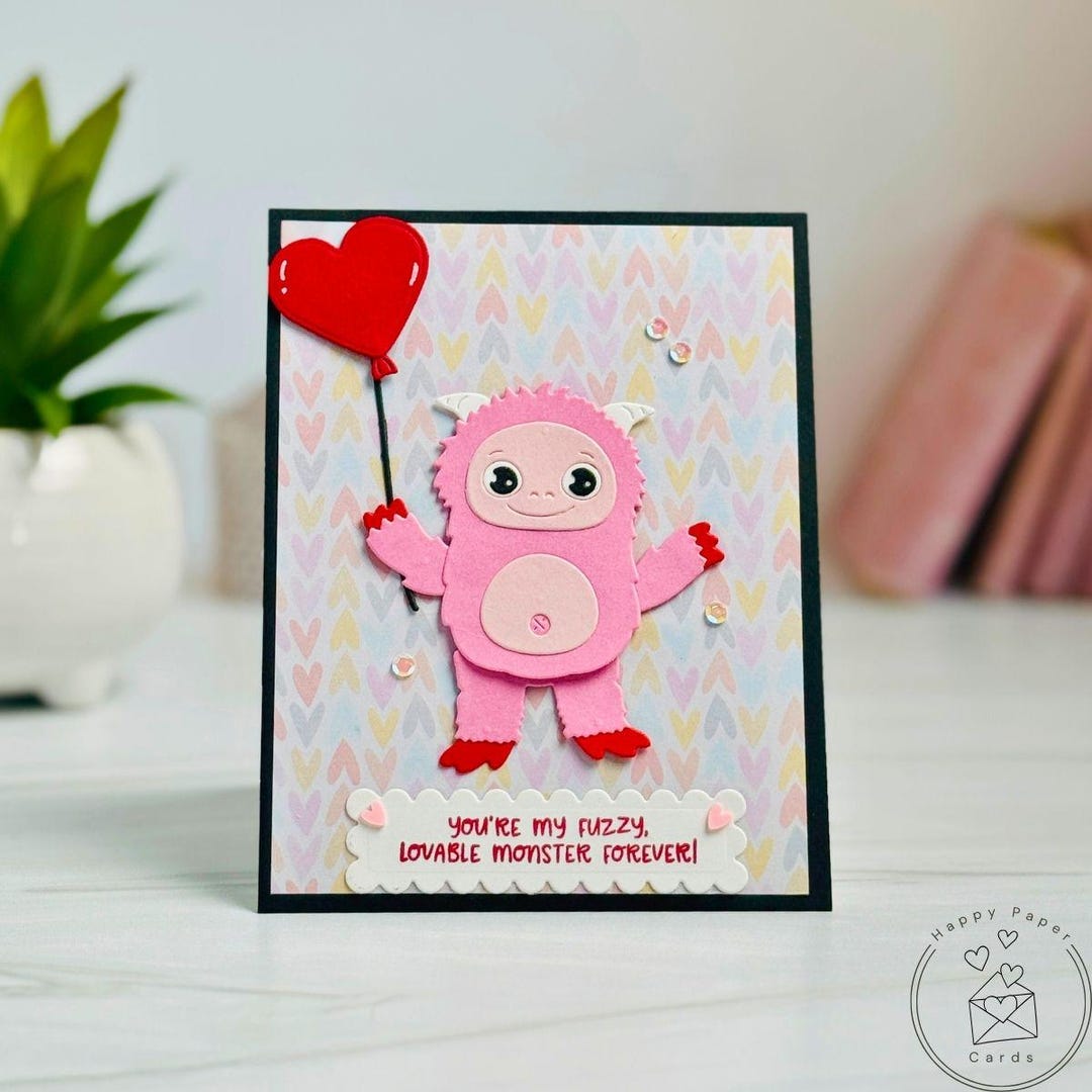 Handmade Yeti Anniversary Card Valentine's Day A2 Size Blank Inside - Etsy